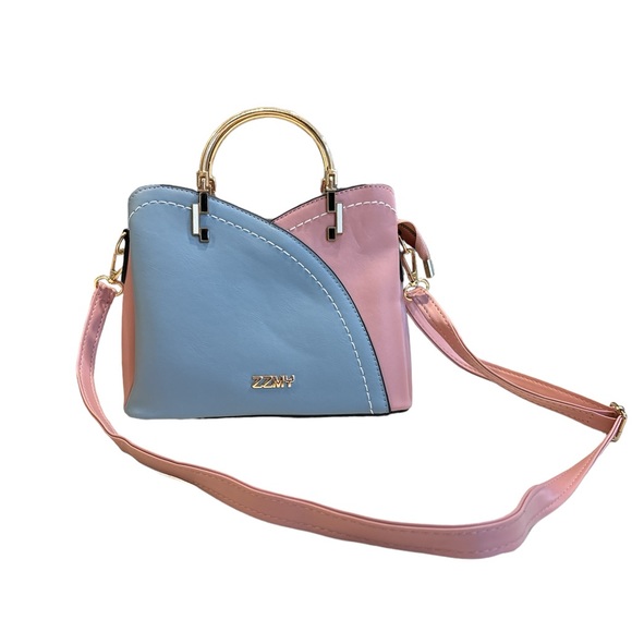 zzmy | Bags | Zzmy Crossbody Purse Pink Blue Color Block Removable ...